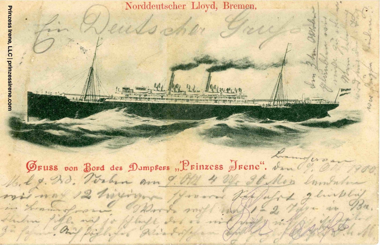 An early voyage, October 1900 – Prinzess Irene
